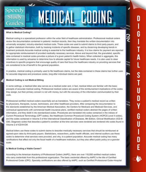 Medical Coding Speedy Study Guides By Speedy Publishing Ebook