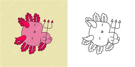 색칠 페이지 및 그림을 위한 만화 할로윈 Axolotl 클립 아트 해피 할로윈 도롱뇽 프리미엄 벡터