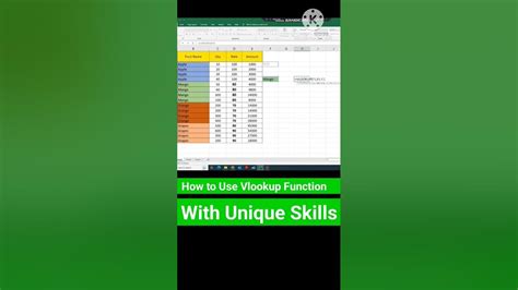 How To Use Vlookup Functionfarmula In Excel I Excel Tutorial I Shorts