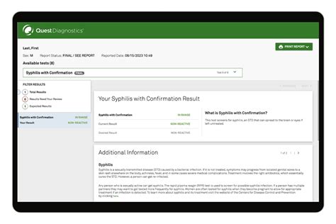 Confidential Syphilis Test With Confirmation Quest