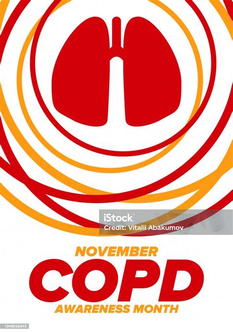 11 월 Copd 인식의 달 만성 폐쇄성 폐 질환 미국에서 매년 축하 의료 및 인식 디자인 포스터 카드 배너 및 배경 벡터 11