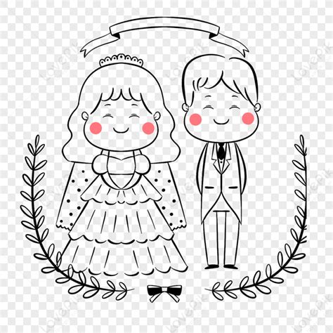 Cartoon Drawing Cute Character Wedding Fatmarriagewedding Sketch Png