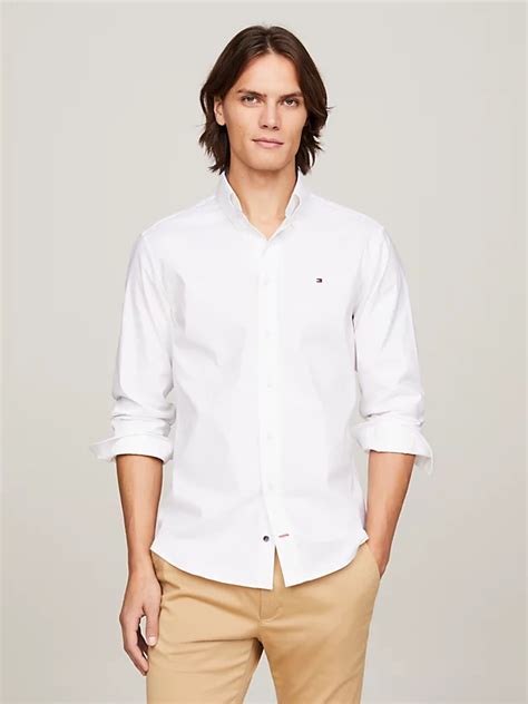 Th Flex Regular Fit Oxford Shirt White Tommy Hilfiger