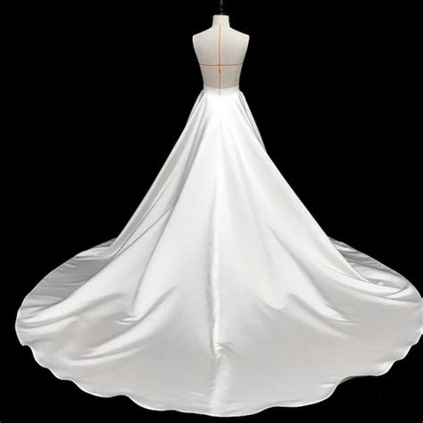 Satin Wedding Dress Detachable Train Etsy