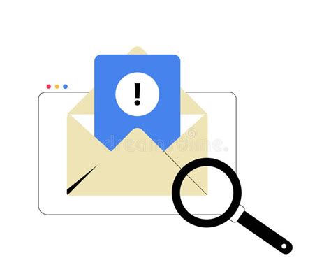 Email Warning Notification In Flat Vector Illustration Symbolizing
