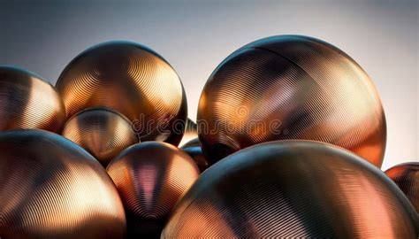 Overlapping Spheres And Cylinders With Metallic Reflections Stock Illustration Illustration Of