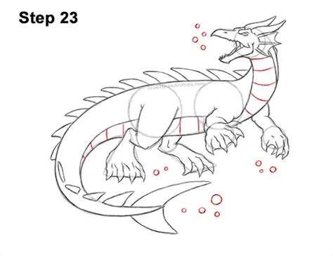 How To Draw A Dragon Water Sea Dragon Video And Step By Step Pictures