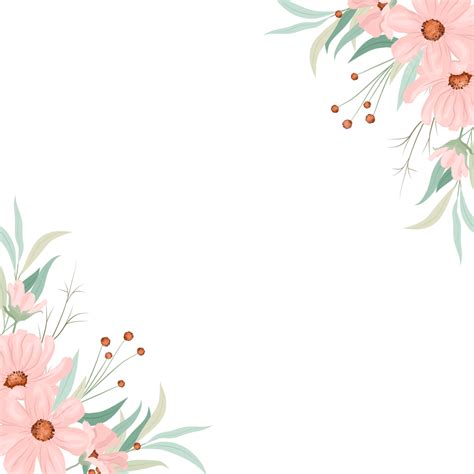 핑크 꽃과 국경 꽃 국경 꽃 테두리 Png 일러스트 및 벡터 에 대한 무료 다운로드 Pngtree