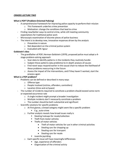 Lecture 2 Policing And Crime Prevention CRM201 LECTURE TWO What Is