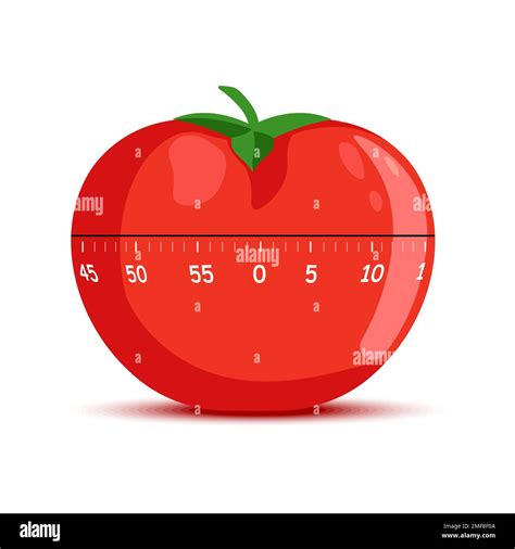 Kitchen Clock In Form Of Red Tomato With Leaf Vector Stock Vector Image