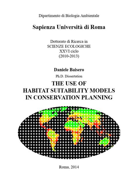 Use Of Habitat Suitability Models Pdf Conservation Biology