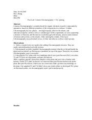 Post Lab Column Chromatography TLC Plating Docx Date 01 10 2018 Prof Zhang MQ2 Mon PM Post