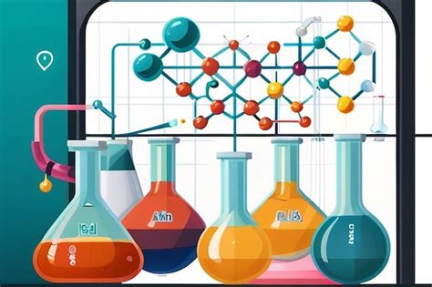 Premium Photo Lab Corner With Molecular Models Vector Flat Style Illustration
