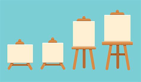Canvas Easel Vector Design Images Wooden Easel With Blank Canvas