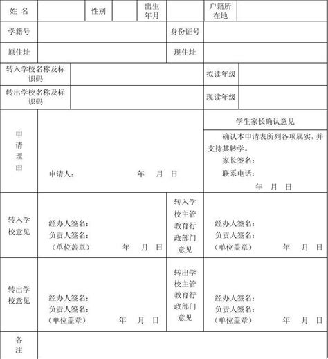 另：附件7转学申请表word文档在线阅读与下载无忧文档