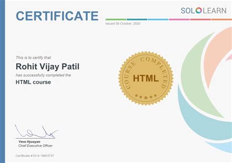 Rohit Patil On Linkedin Html Certificateofcompletion