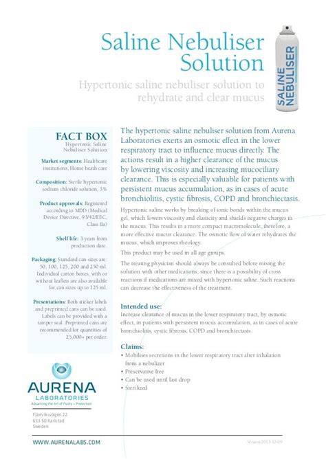 Aurena Labs Saline Nebuliser Solution