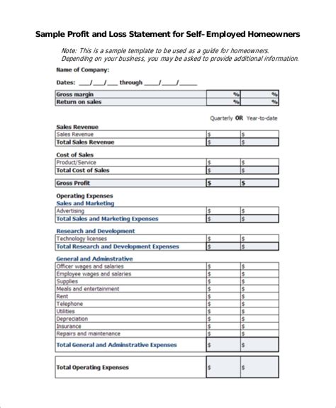 FREE 8 Sample Profit Loss Statement Templates In PDF Excel