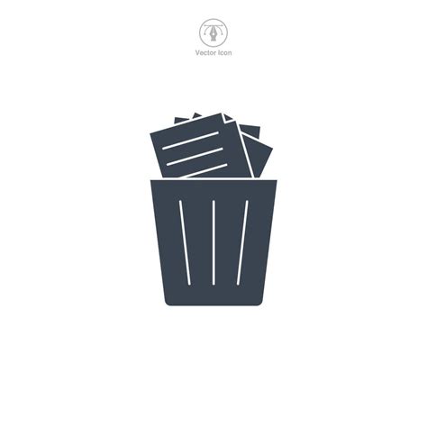 Trash Can Delete Document Icon Symbol Illustration Isolated On White
