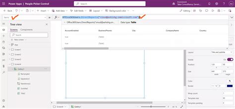 office 365 users connector people picker control power apps