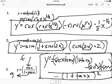Mixed Trigonometric Derivatives | Math, Calculus, Derivatives and ...