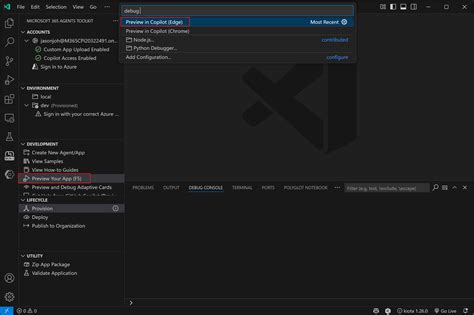 test and debug agents in microsoft 365 agents toolkit by using