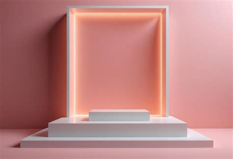 Premium Photo A Display Case With A Light On It