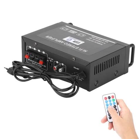 Akozon Amplificateur De Canal Amplificateur De Puissance Canaux Mini Bluetooth USB FM Smart