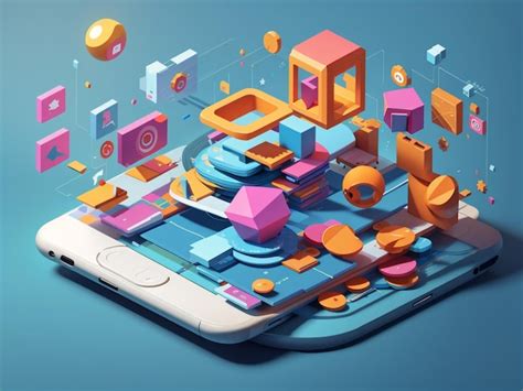 Premium AI Image Immersive 3D Mobile Application Development Concept