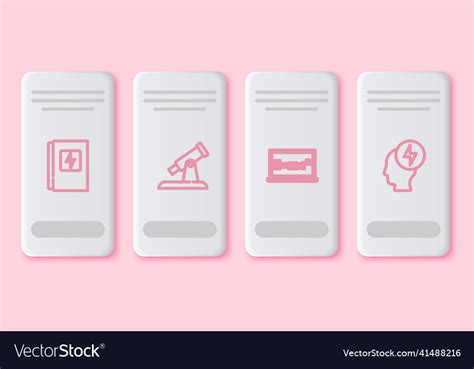 Set Line Electrical Panel Telescope Equation Vector Image