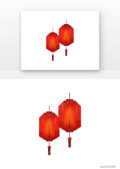 原创手绘两个体剪纸灯笼元素图片下载红动中国