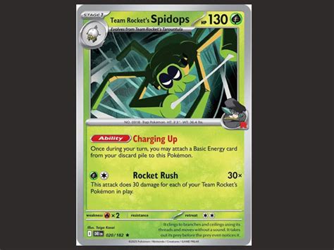 020 Team Rockets Spidops Holo Destined Rivals Pokémon Cards Kaart