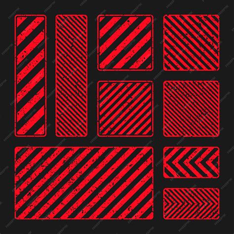 Различные красные предупреждающие знаки с диагональными линиями старое внимание опасность или