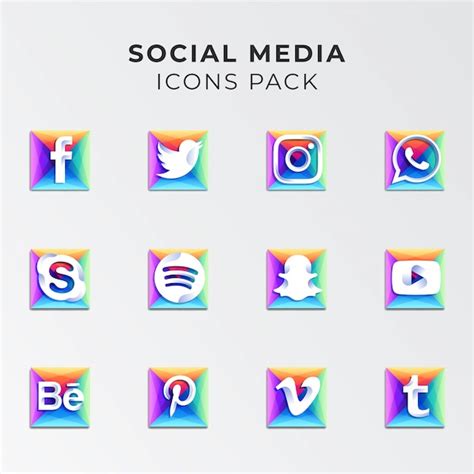 Pack De Iconos De Redes Sociales Vector Premium