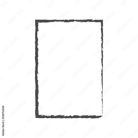 Hand Drawn Rectangle Frame Text Box From Smears Black Stroke Border