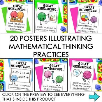 Think Like A Mathematician 20 Mathematical Practice Posters TPT