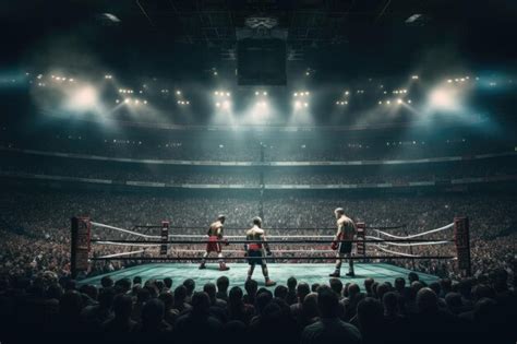 Premium Photo A Group Of Men Stands Proudly On Top Of A Boxing Ring