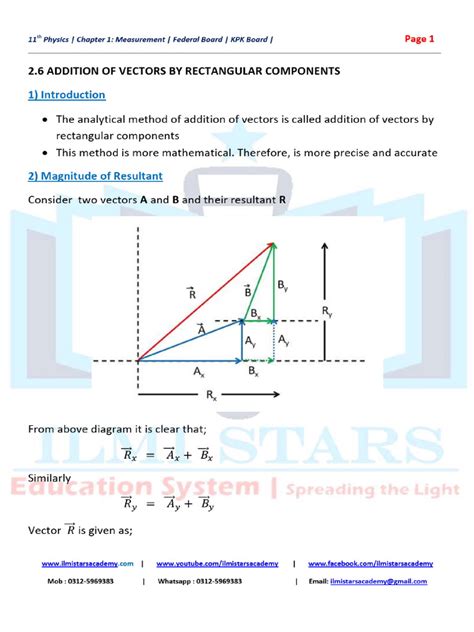 2 6 Addition Of Vectors By Rectangular Components Final Pdf