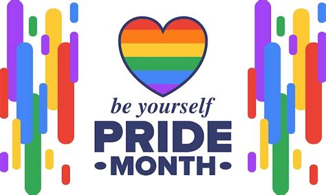6월 Lgbt 프라이드 월 Lgbt 플래그 레인보우 플래그 러브 컨셉 크리에이티브 포스터 벡터 Ilustration 프리미엄 벡터