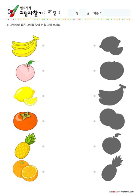 그림자 찾기 4장 06 과일 그림 연결하기 Find The Correct Shadow