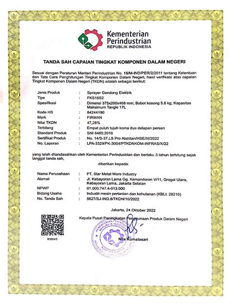 Sertifikat Tkdn Pdf