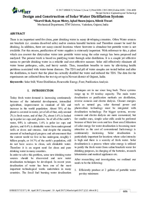 Pdf Design And Construction Of Solar Water Distillation System