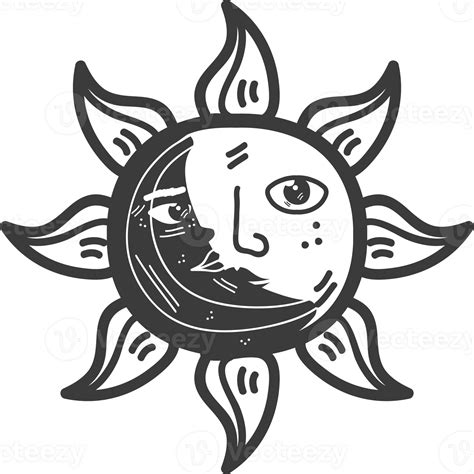 Sol E Lua Esotérico Incolor ícone Isolado 24408354 Png