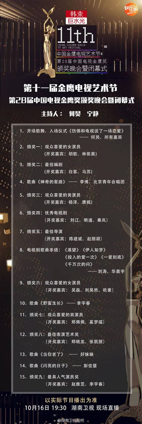 金鷹節頒獎晚會即將開始，節目搶先看 每日頭條