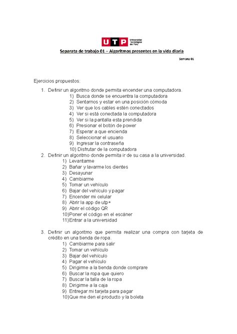 Ejercicios Propuestos Definir Un Algoritmo Donde Permita Encender Una Computadora Busca