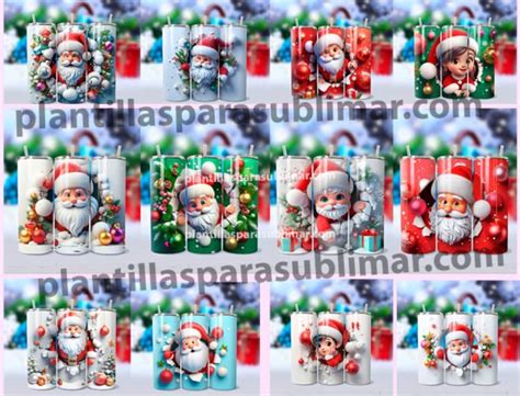 Plantillas Tumbler Vasos Navidad Santa Plantillas Para Sublimar