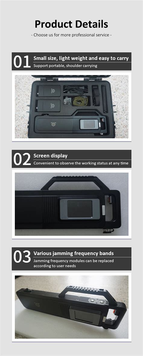 Smart Drone Blocking System Portable Anti Drone Jammer With Extra Dual Batteries