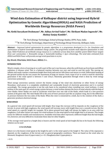 Irjet Wind Data Estimation Of Kolhapur District Using Improved Hybrid