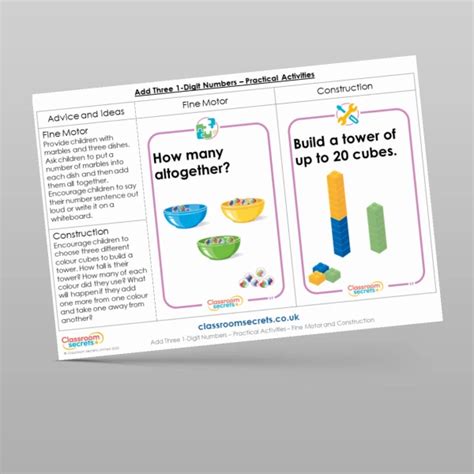 Year 2 Add Three 1 Digit Numbers Practical Activities Resource