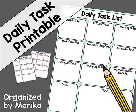 Daily Task List Printable Etsy